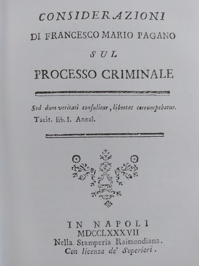 Francesco Maria Pagano e le Considerazioni sul Processo Criminale (di ...